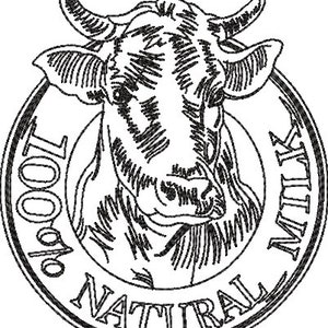 Vintage Cow Milk Advertising Redwork Machine Embroidery Design 5 Sizes ...
