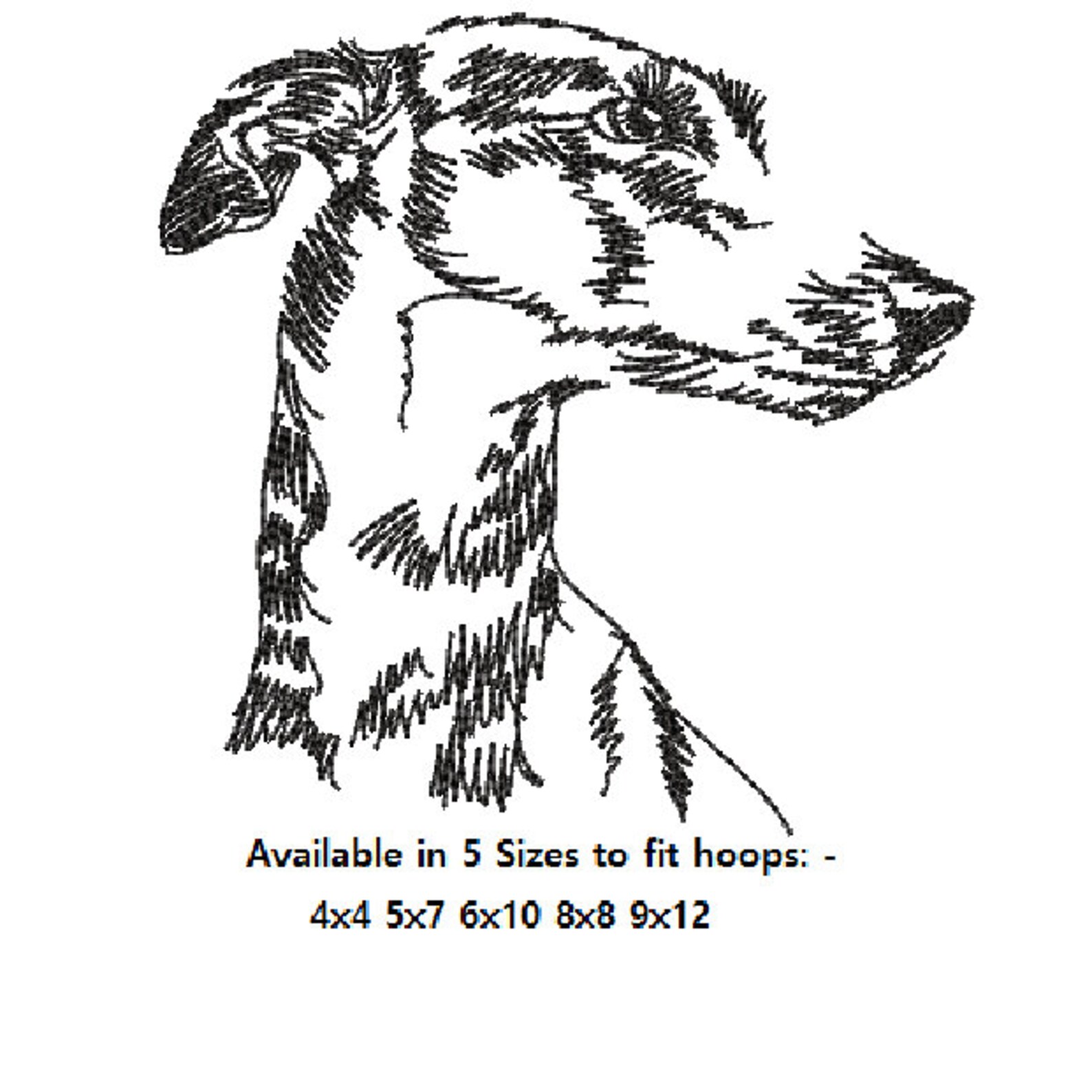 Greyhound Dog Redwork Sketch Machine Embroidery Design 5 - Etsy