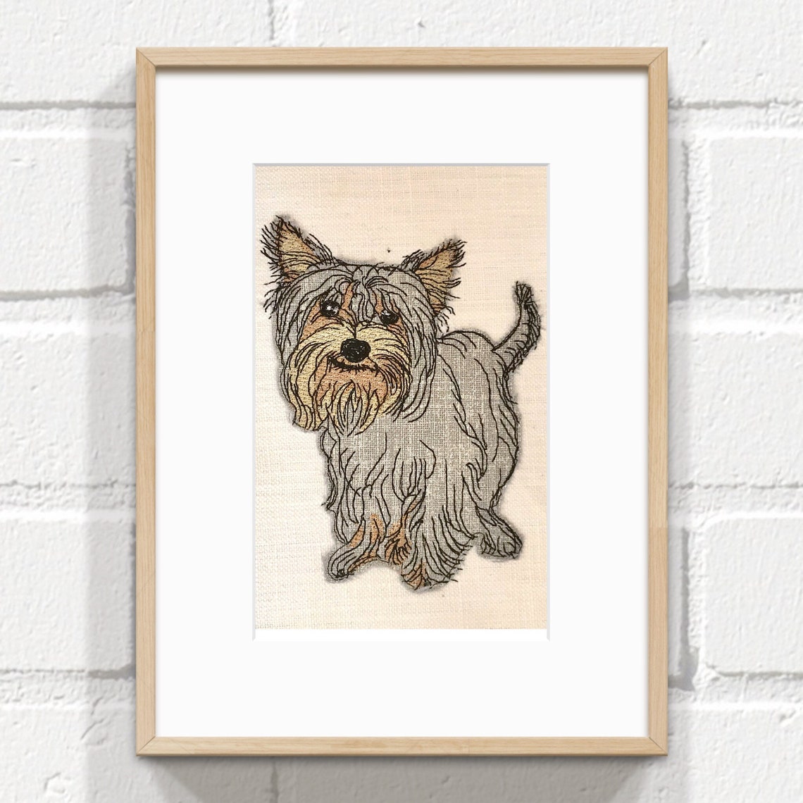 Yorkshire Terrier Yorkie Dog Raw Edge Applique Sketch Machine - Etsy