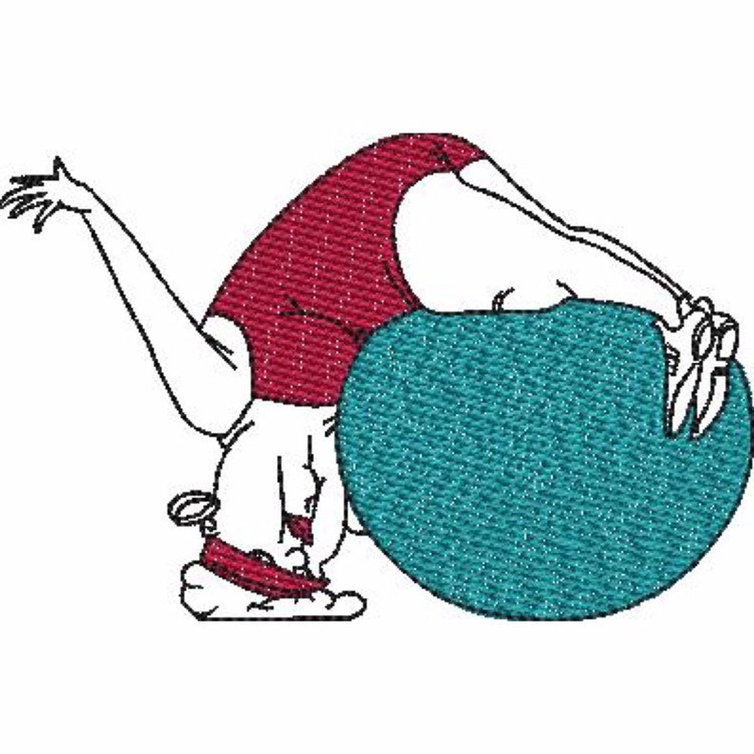 Woman Exercising Sketch Machine Embroidery Design - 2 Sizes - Instant ...