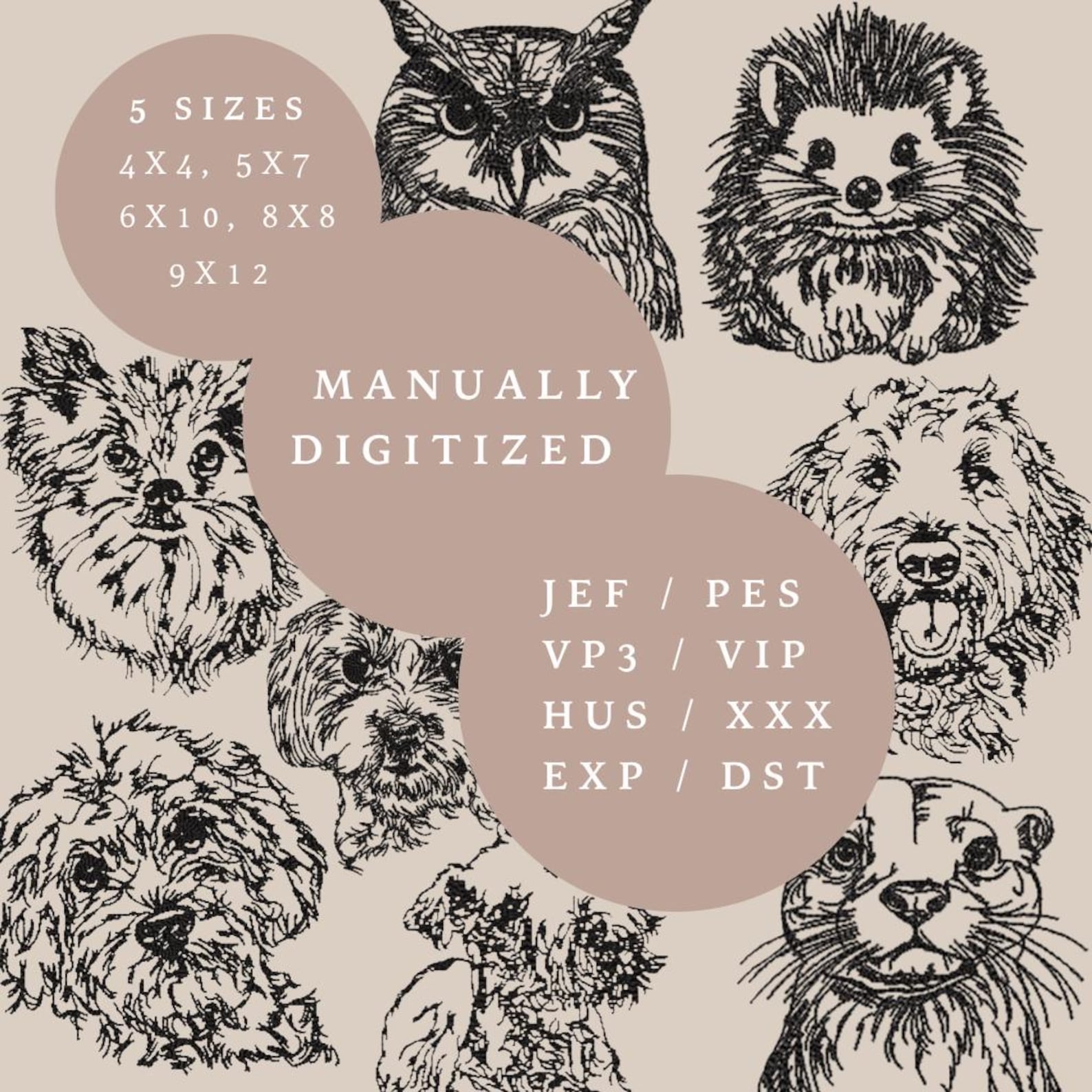 CAVAPOO Dog Embroidery Design – Redwork Sketch Pattern – 5 Hoop Sizes ...