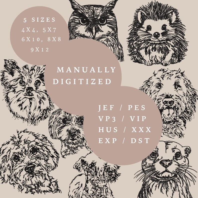 CAVAPOO Dog Embroidery Design – Redwork Sketch Pattern – 5 Hoop Sizes ...