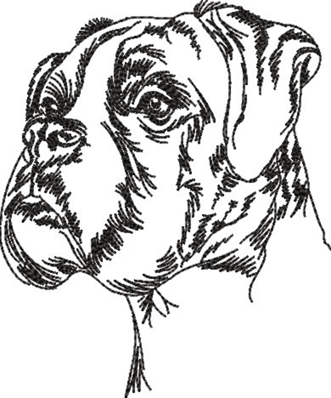 Boxer Dog Redwork Sketch Machine Embroidery Design Pattern - Etsy