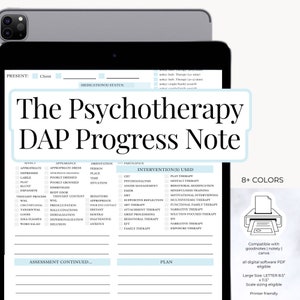 DAP Note Psychotherapy PROGRESS Note Template With MSE - Etsy