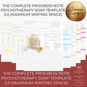SOAP Note Template Progress Note With Psychotherapy Sheet for Therapist ...