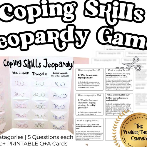 Coping Skills Jeopardy Game Mental Health Inspired Questions: - Etsy