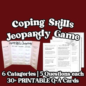 Coping Skills Jeopardy Game: Mental Health Therapy (printable Download ...