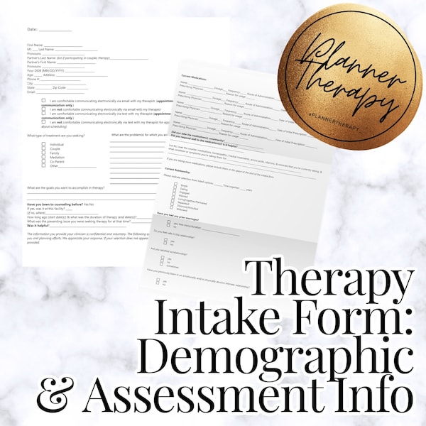 Therapy Intake Forms - Etsy