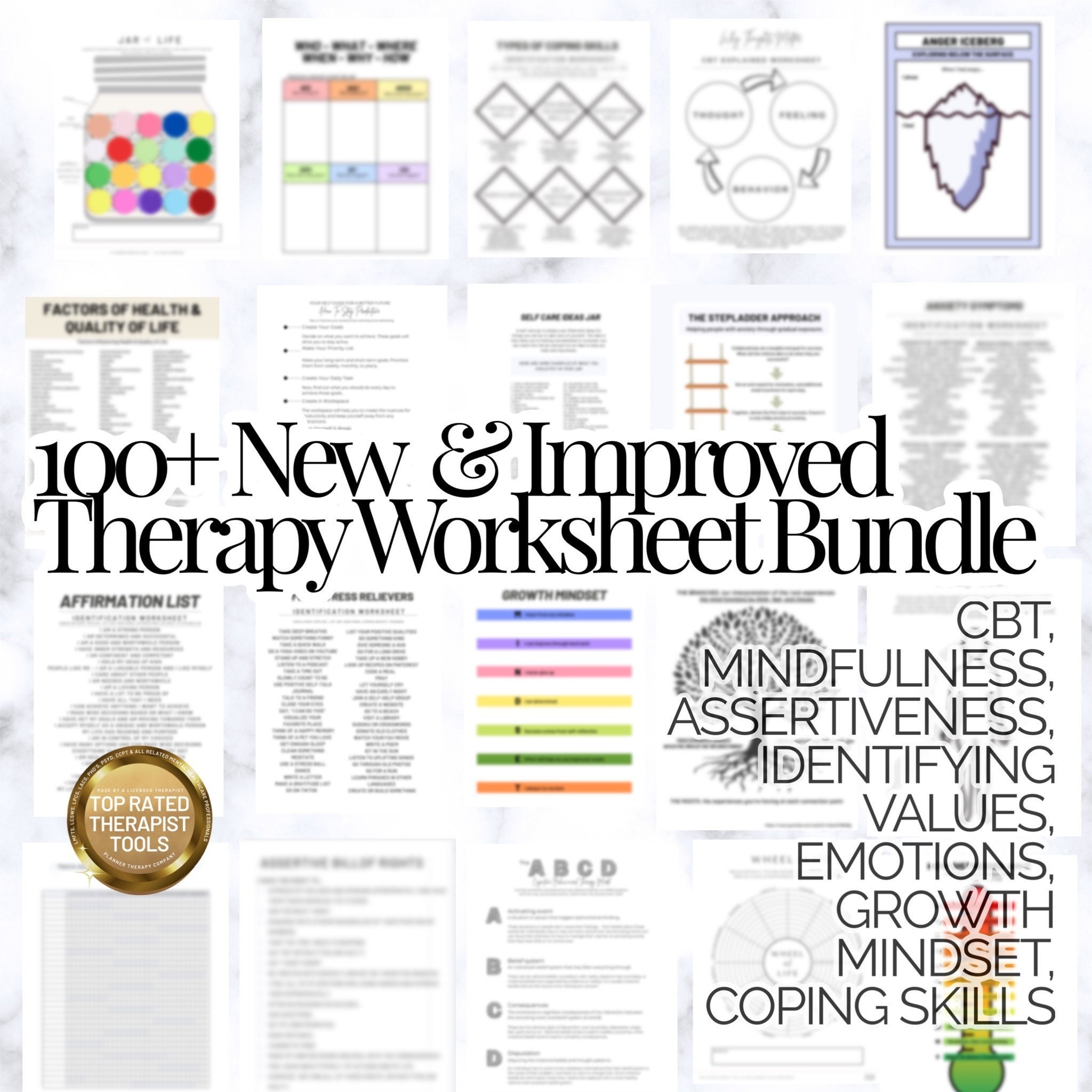Psychotherapy PDF Worksheets 100 Pages PDF - Etsy