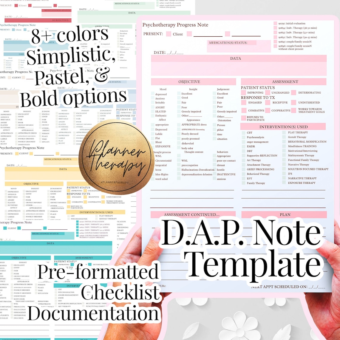 DAP Note Psychotherapy PROGRESS Note Template With MSE - Etsy