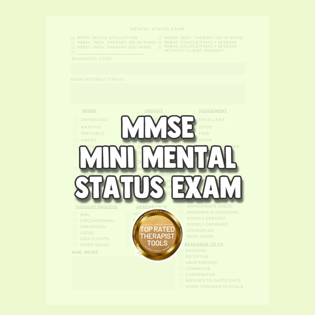 Mental Status Exam, Pdf, Progress Notes for Therapists, Printable ...