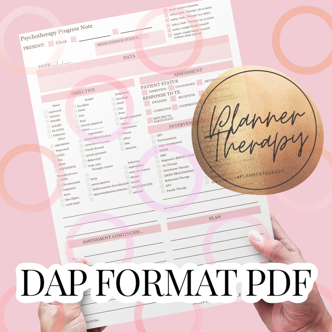 Progress Notes for Therapists Printable & Fillable Template - Etsy