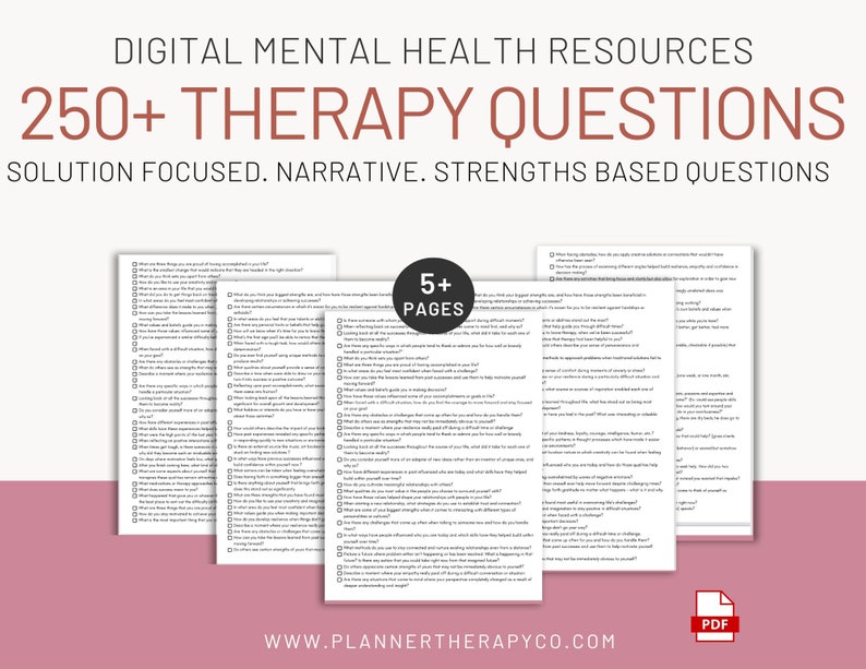 Therapy Questions, Solutions Focused Therapy, Mental Health Therapist ...