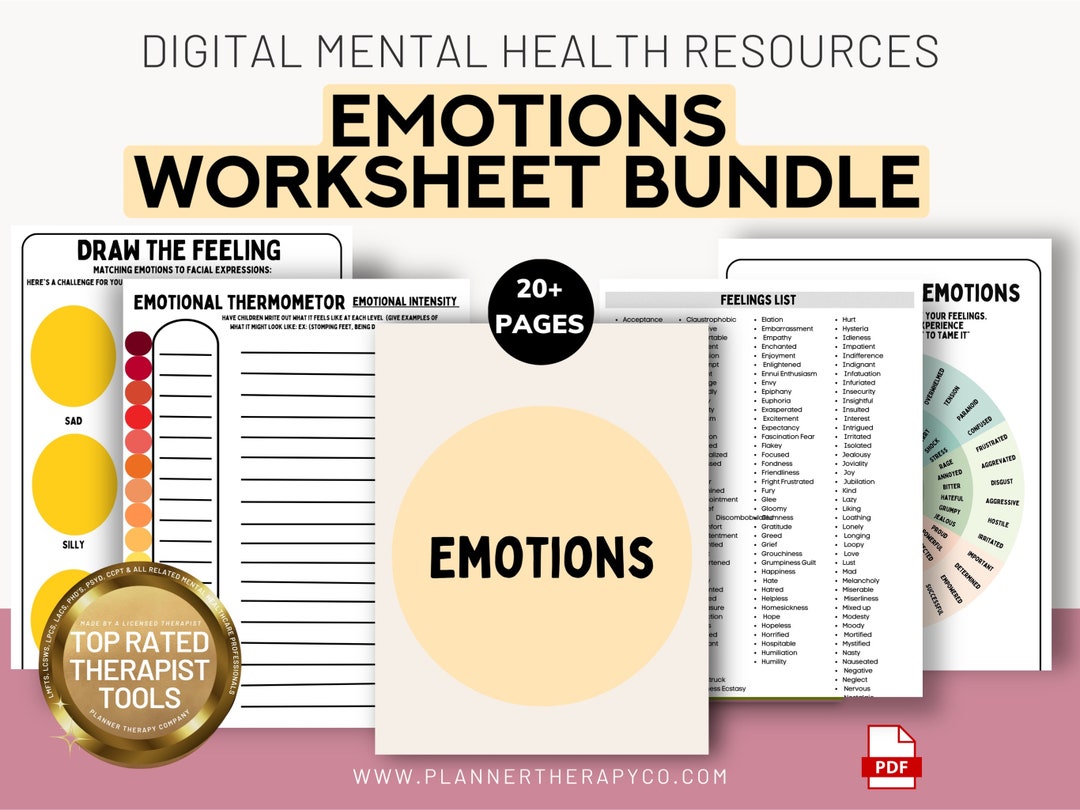 Emotion Psychoeducation Sheets, Healthy Coping, Meditation, 5 Senses ...