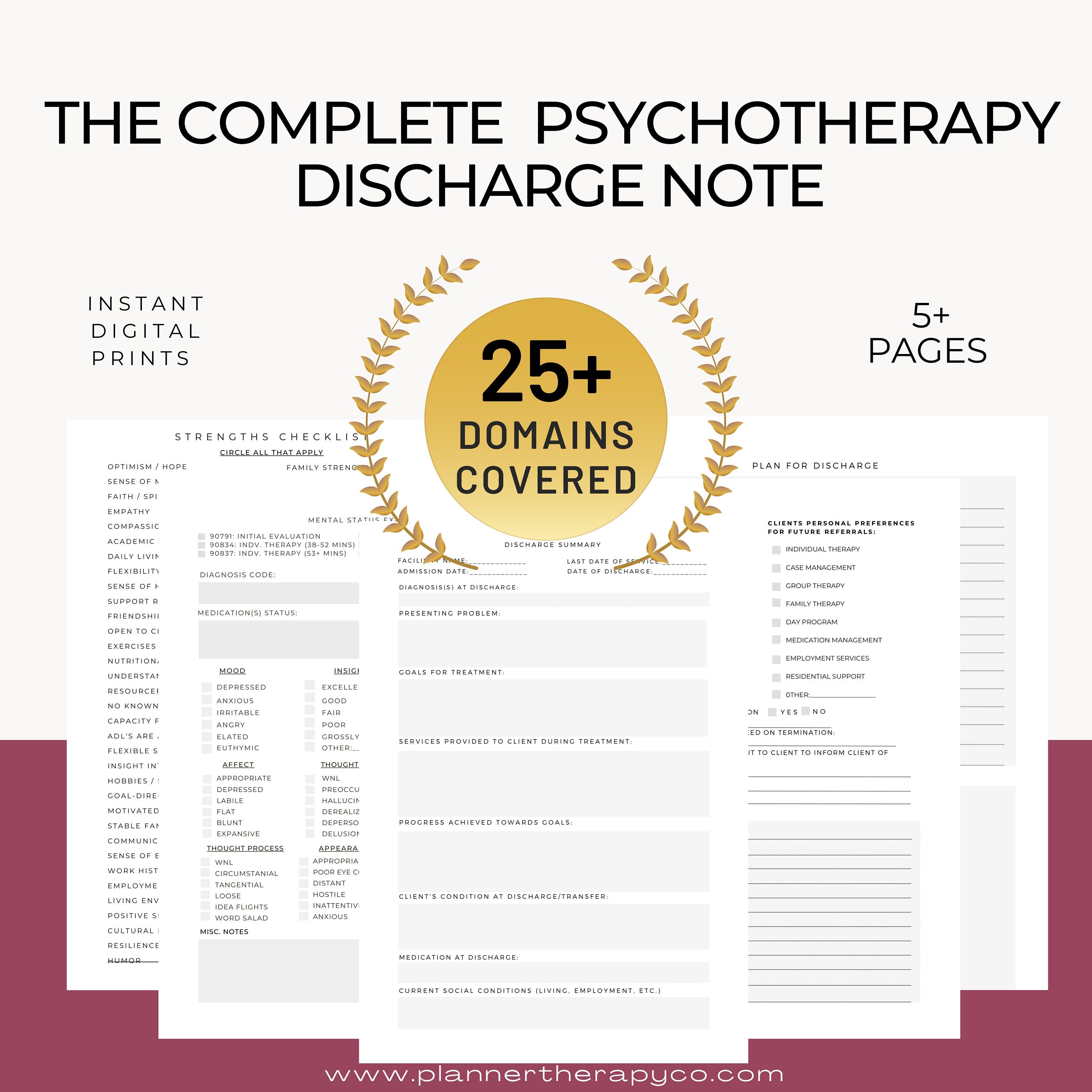 DISCHARGE NOTE Psychotherapy Documentation for Quick and Effective ...