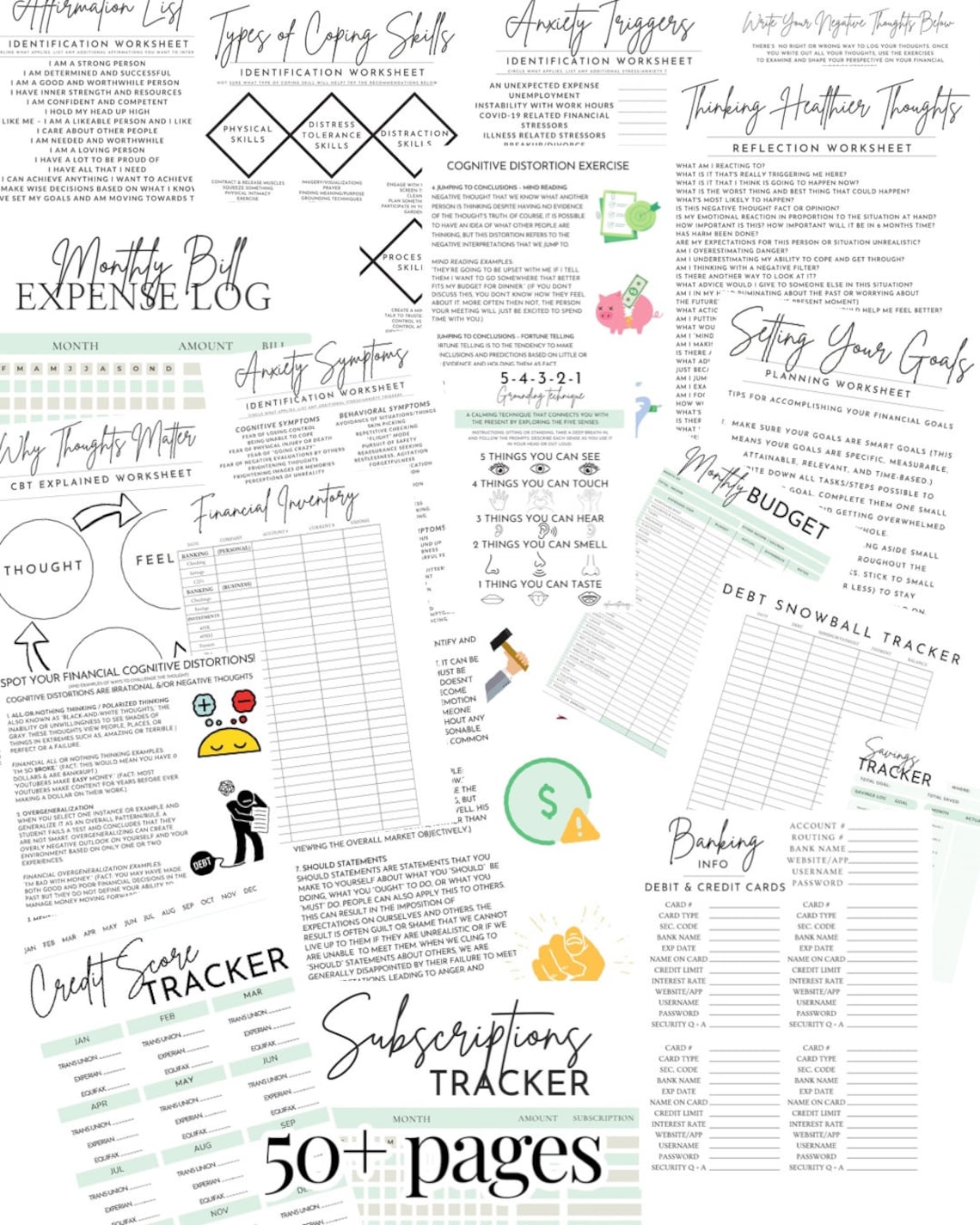 Financial Stress Management Workbook finance Anxiety Coping - Etsy