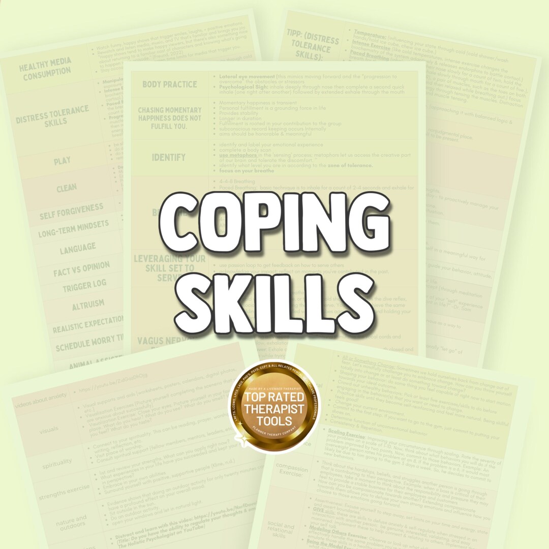 Coping Skills, Self Regulation, CBT, DBT, Mindfulness, Pdf Worksheets ...