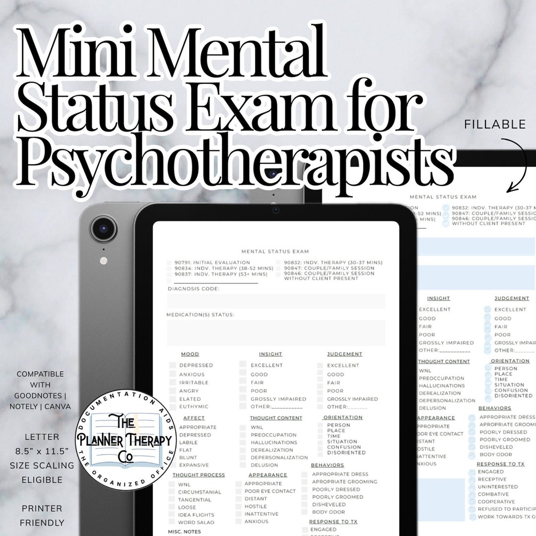 Mental Status Exam, Pdf, Progress Notes for Therapists, Printable ...
