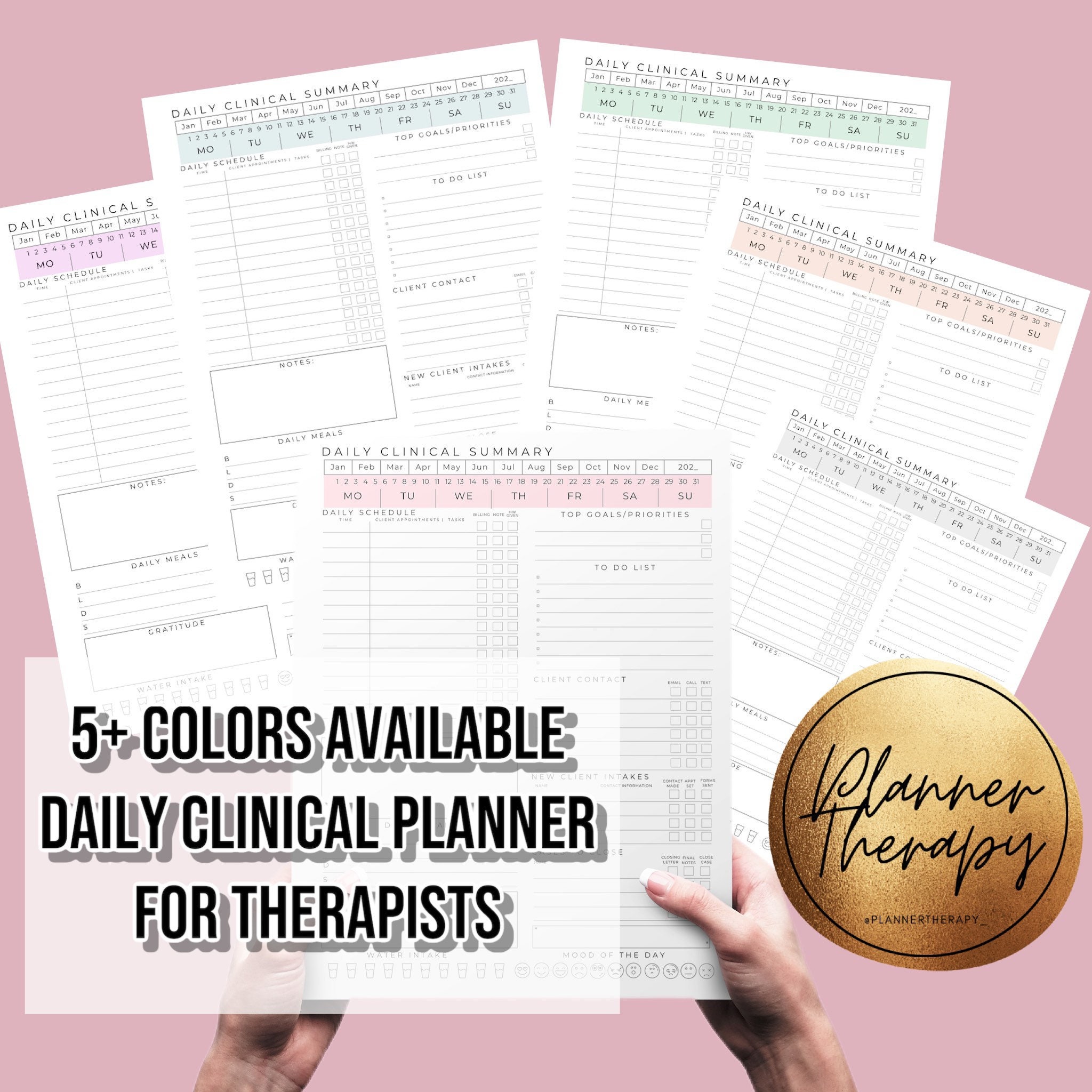 Daily Clinical Planning Therapist Social Worker Counselor - Etsy
