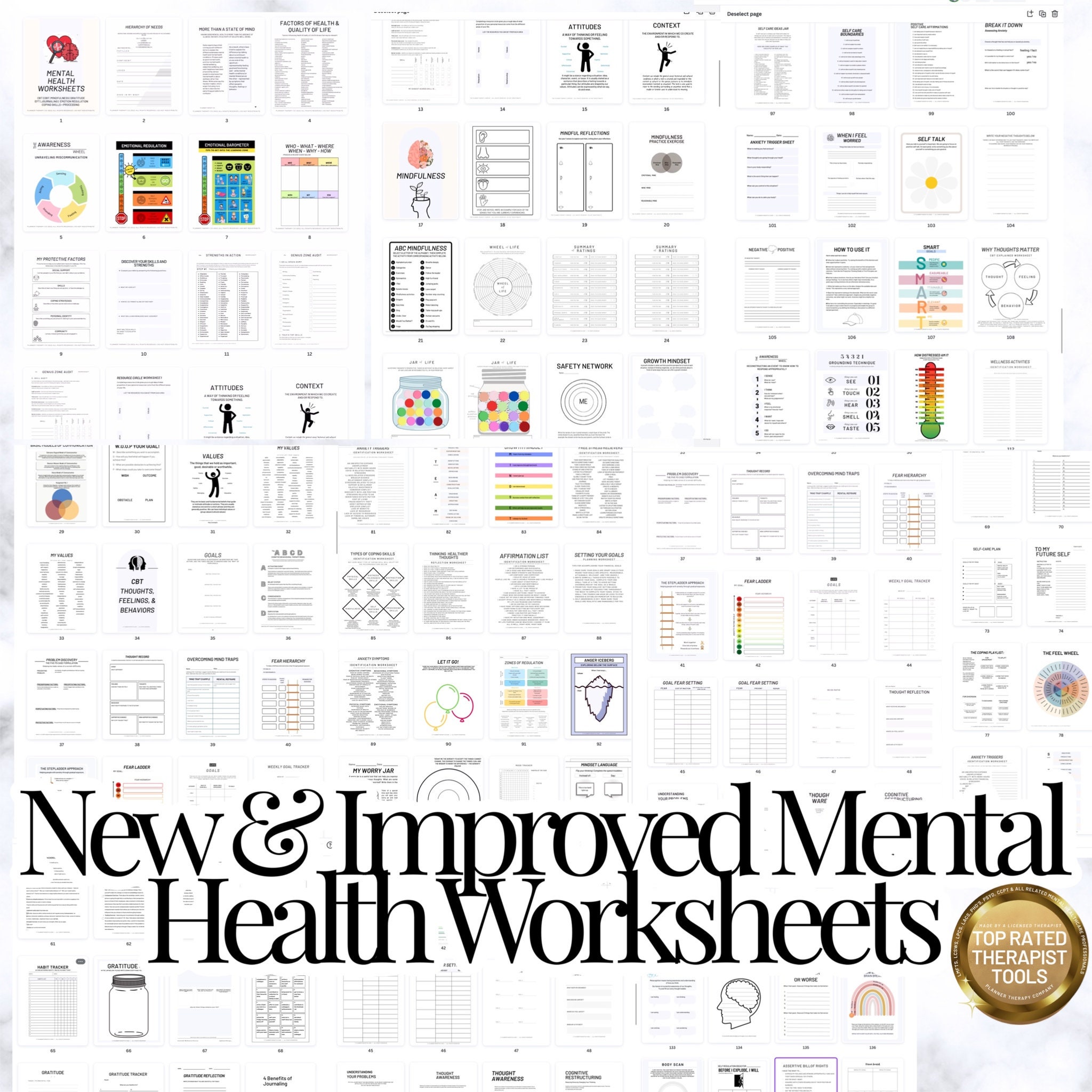 Psychotherapy PDF Worksheets, 100 Pages, PDF - Etsy