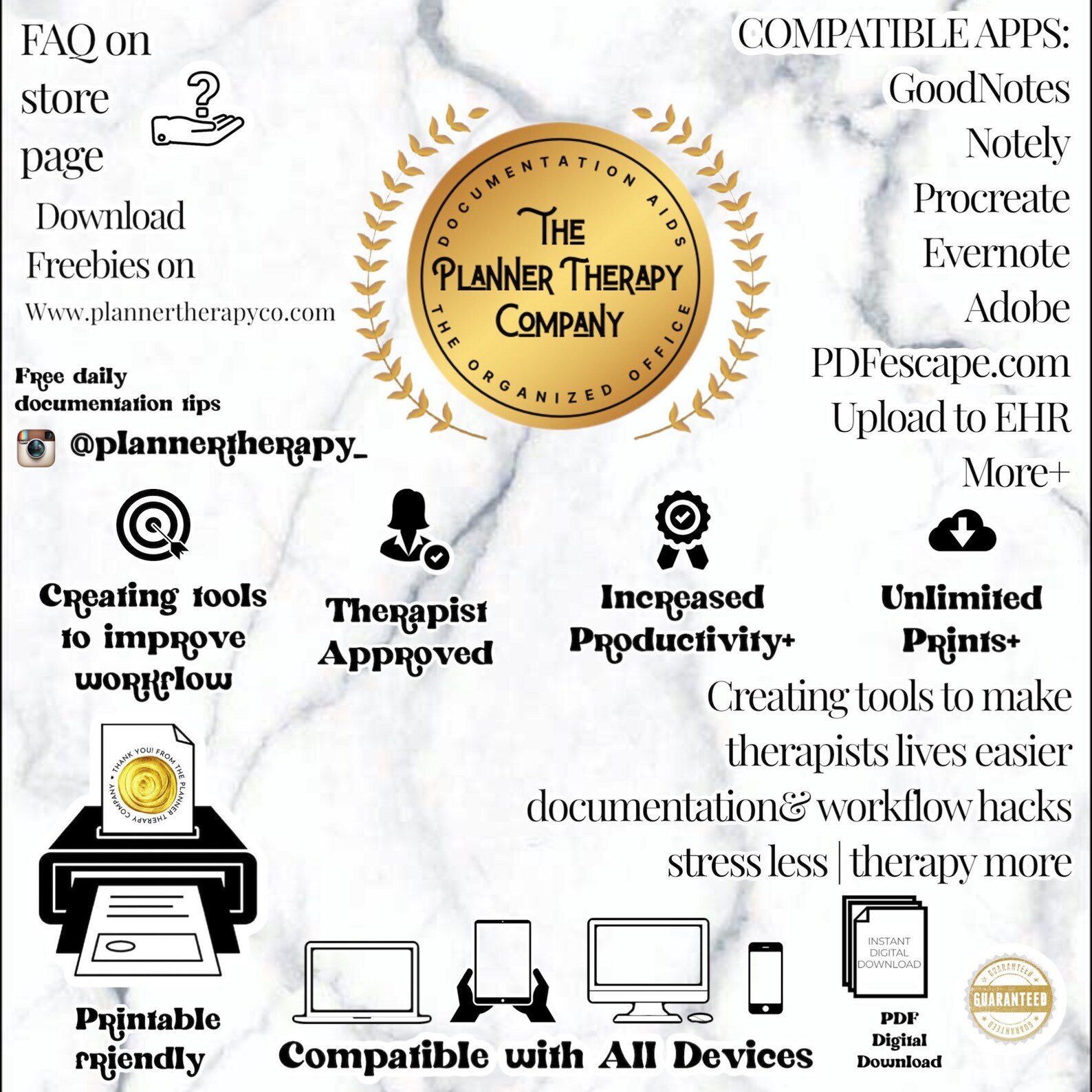 Therapist Invoice PRINTABLES | Private Practice Invoice | Fillable ...