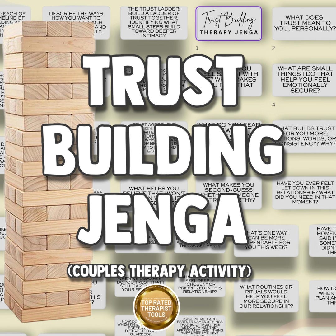 Trust Building Jenga Game. Printable PDF. for Therapy Games, Couples ...