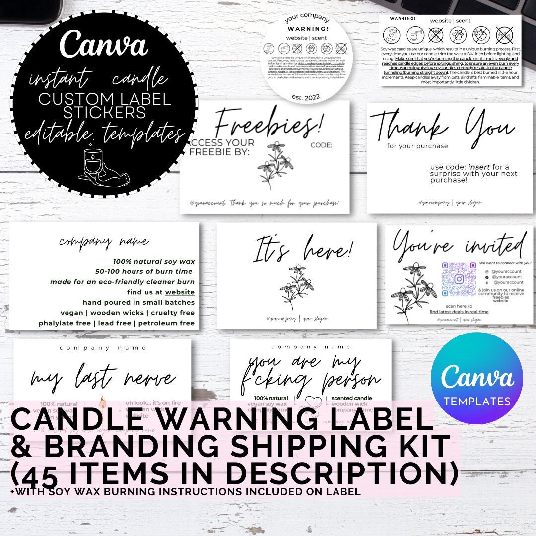 Candle Branding Bundle | Canva Templates | Editable Templates | Candle ...