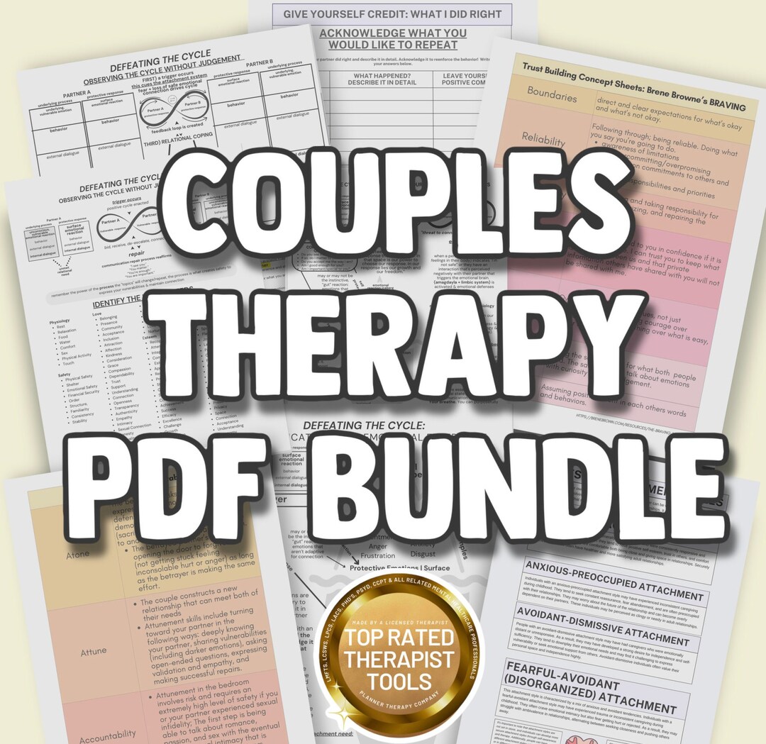 Couples Therapy Worksheets: Eclectic Practice Tools (30 Pages PDF) - Etsy