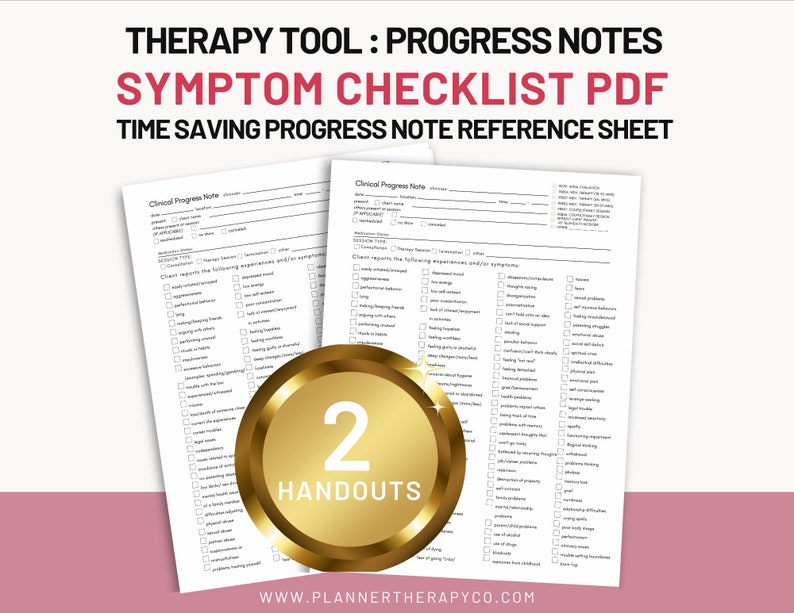 Symptom/problem Psychotherapy Checklist for Clients - Etsy