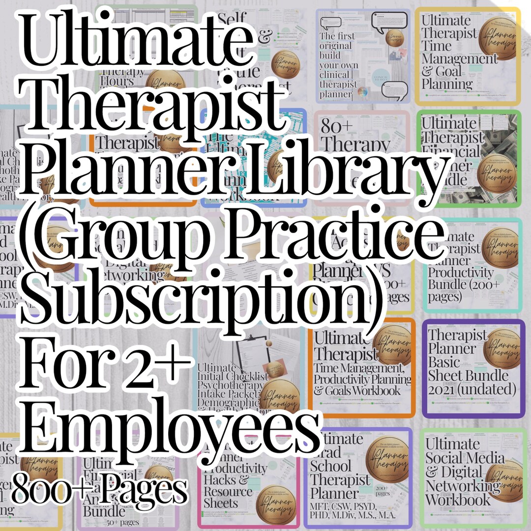Ultimate Therapist Planner Group Practice Subscription for 2 or More ...
