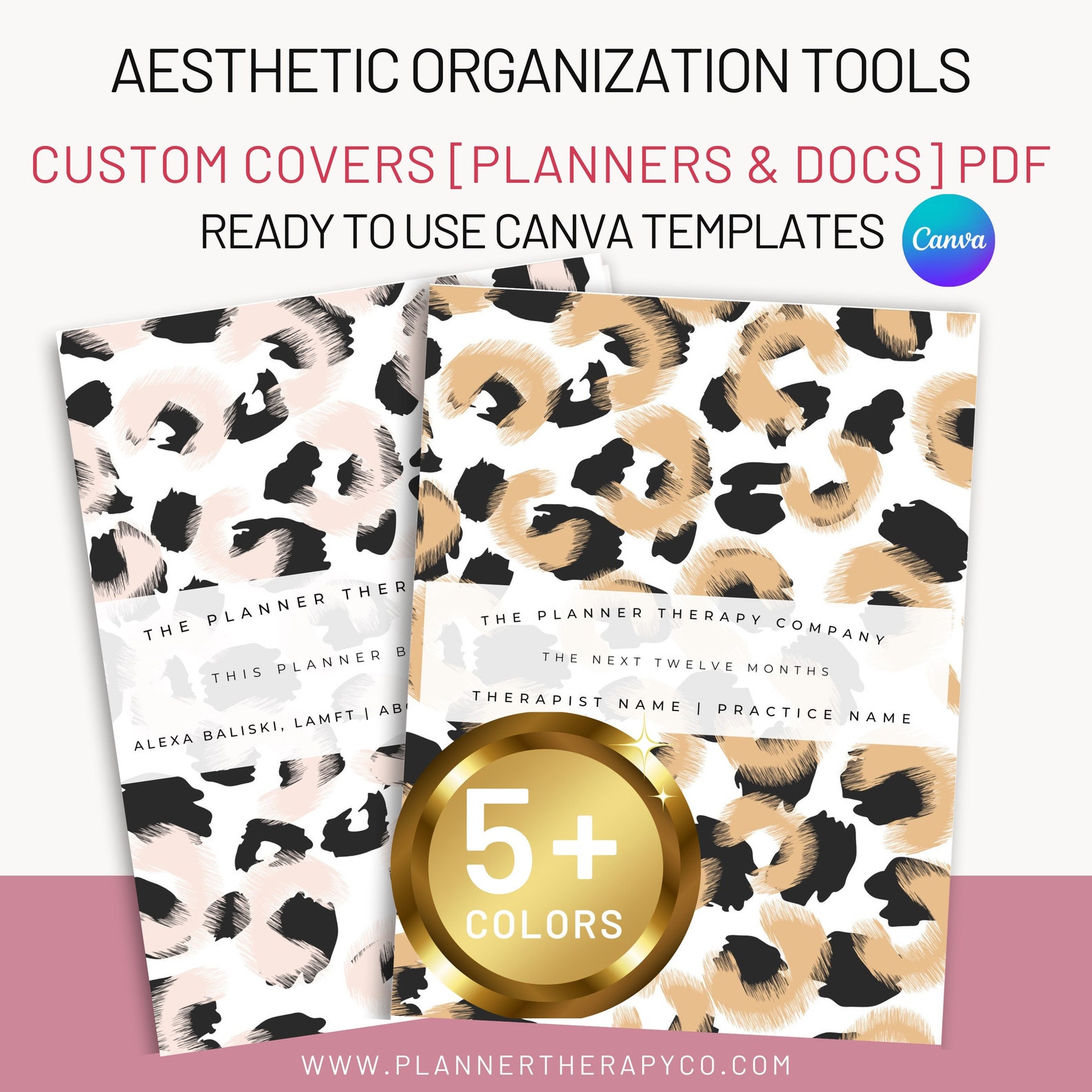 Cheetah Print Planner Cover: Customizable Canva Template (PDF) - Etsy