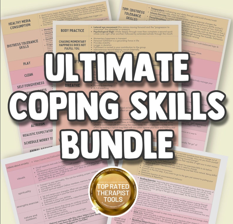 Coping Skills, Self Regulation, CBT, DBT, Mindfulness, Pdf Worksheets ...