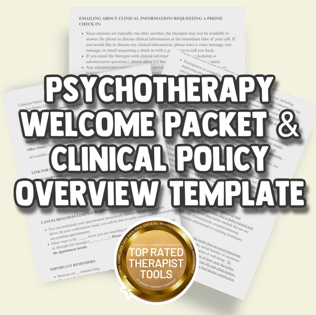 Psychotherapy Welcome Packet Template: Clinical Practice Overview (PDF ...