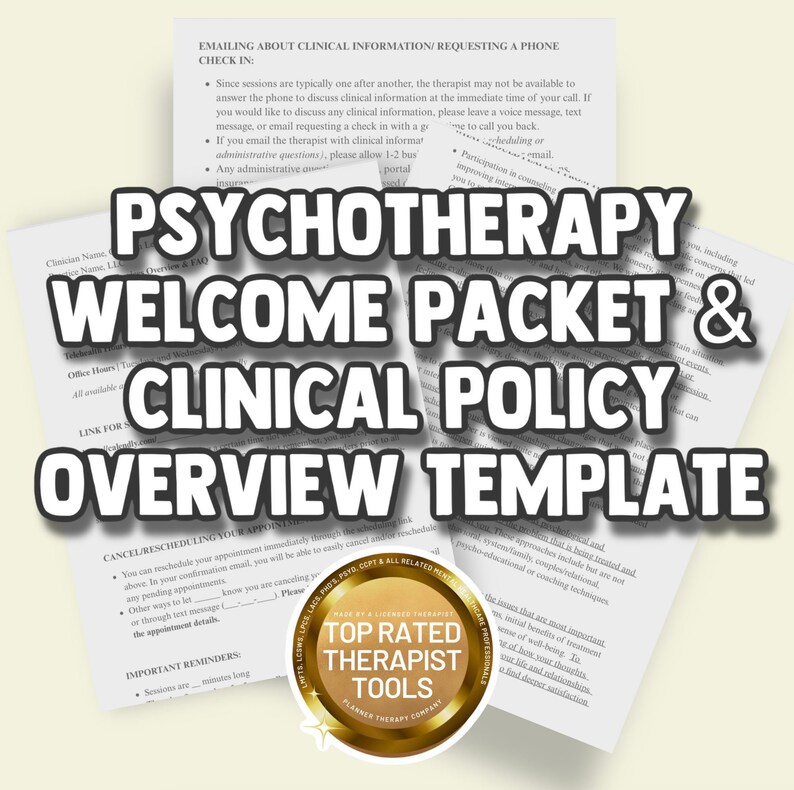 Welcome Letter and Clinical Private Practice Overview Custom Template ...