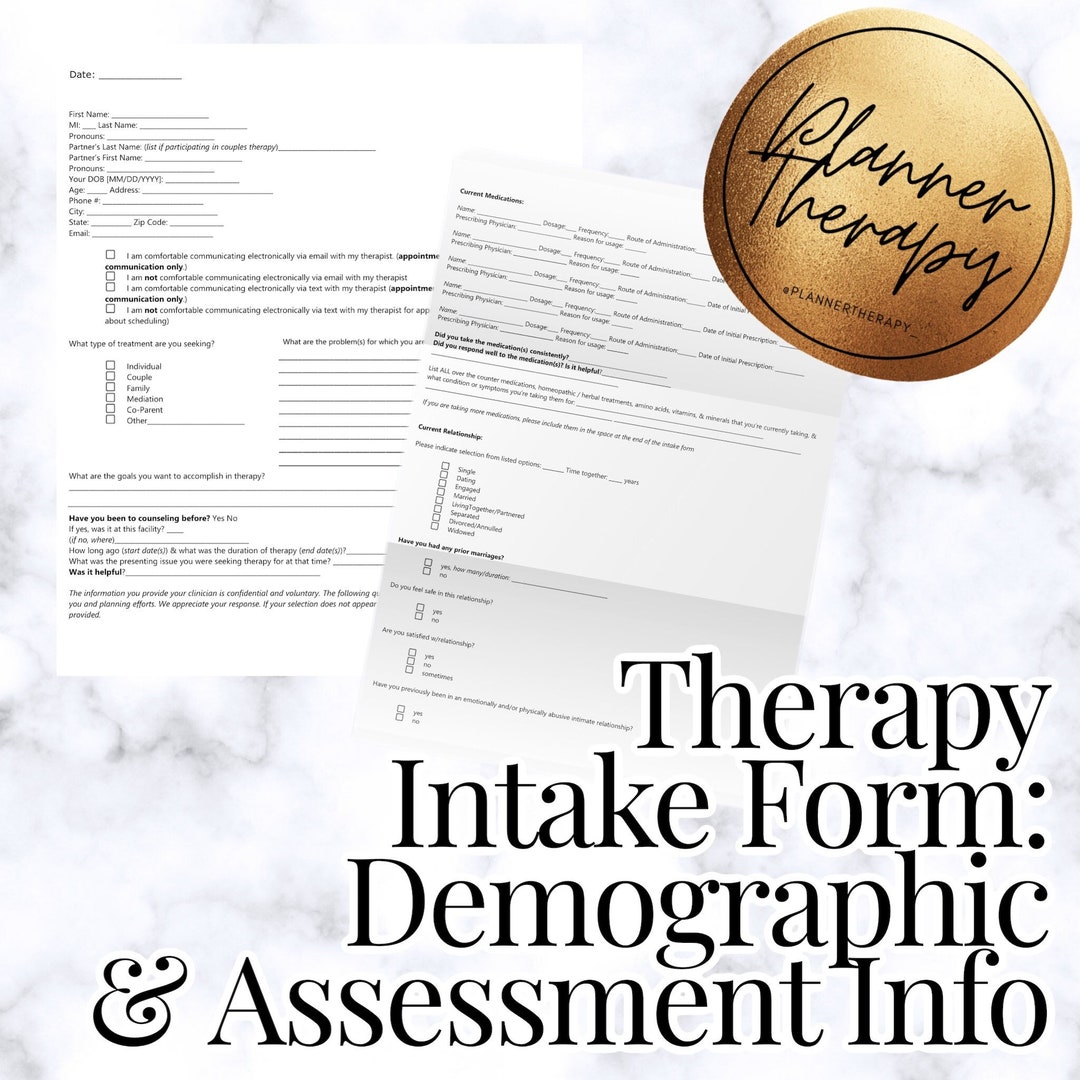 Therapy Intake Demographic Extensive Initial Forms: Gather Extensive ...