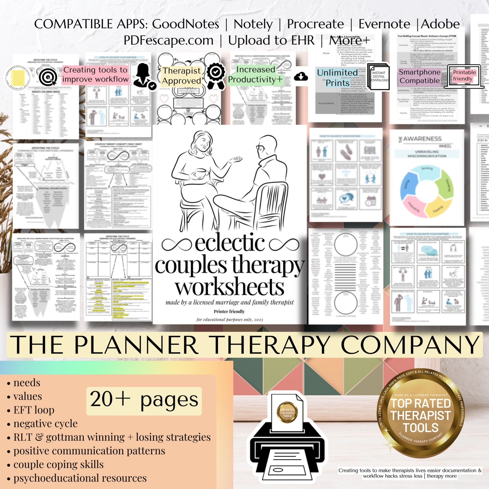 Couples Therapy Worksheet Bundle: Eclectic Practice Tools (PDF) - Etsy