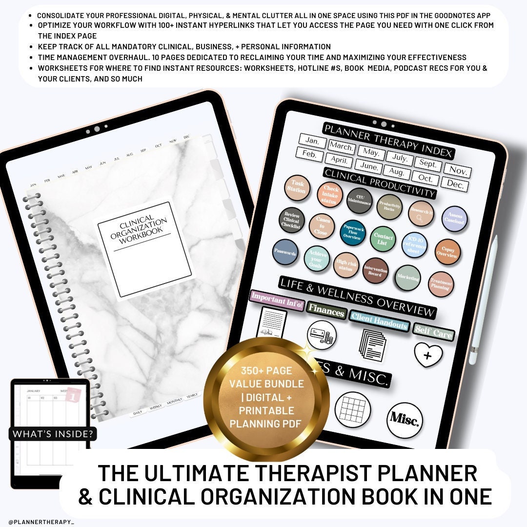 2024 Therapist PLANNER, Therapy Planner Counseling Social Work ...