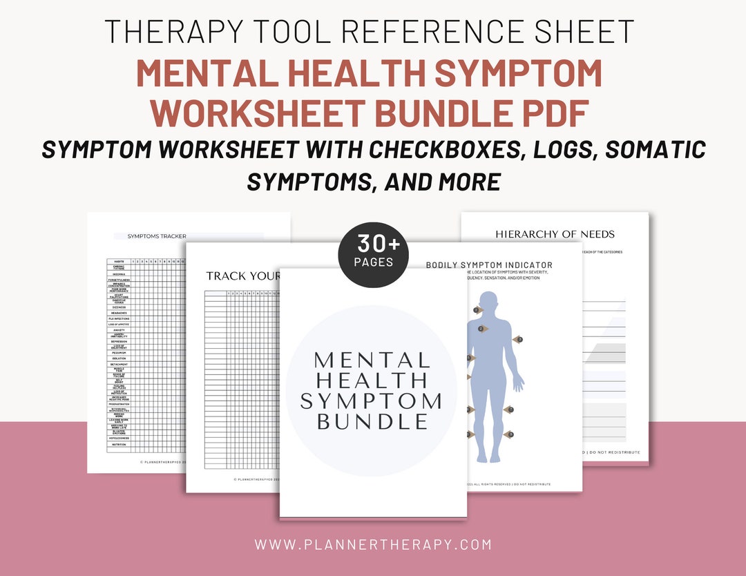 Mental Health Symptom Worksheet Bundle: Client Handouts (PDF) - Etsy