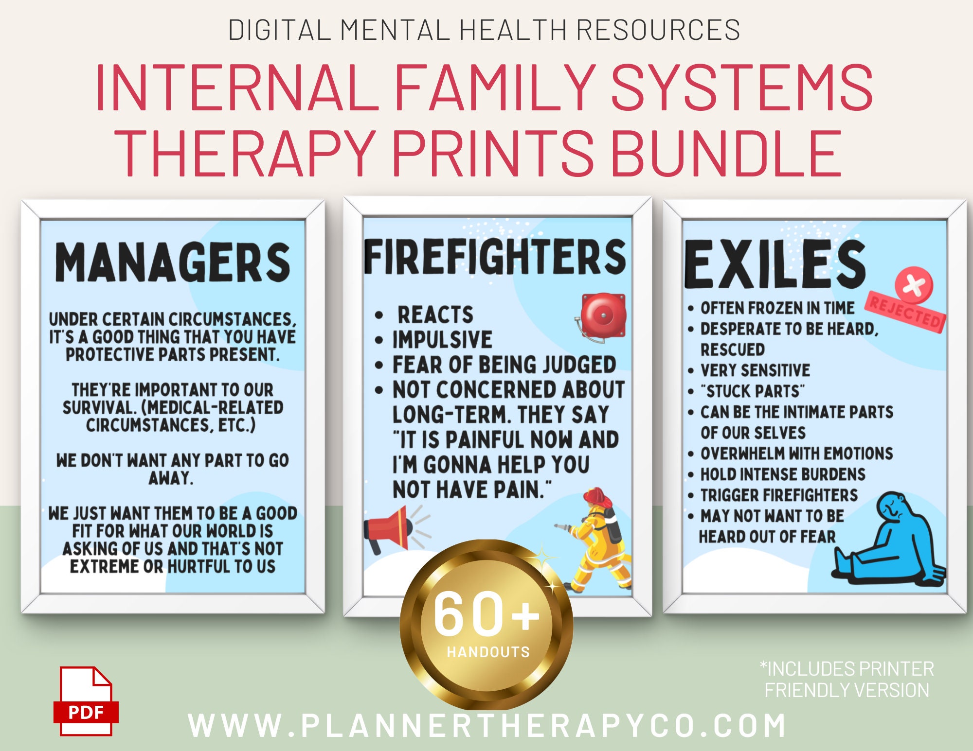 Internal Family Systems Therapy Prints Bundle, IFS, Parts Therapy ...