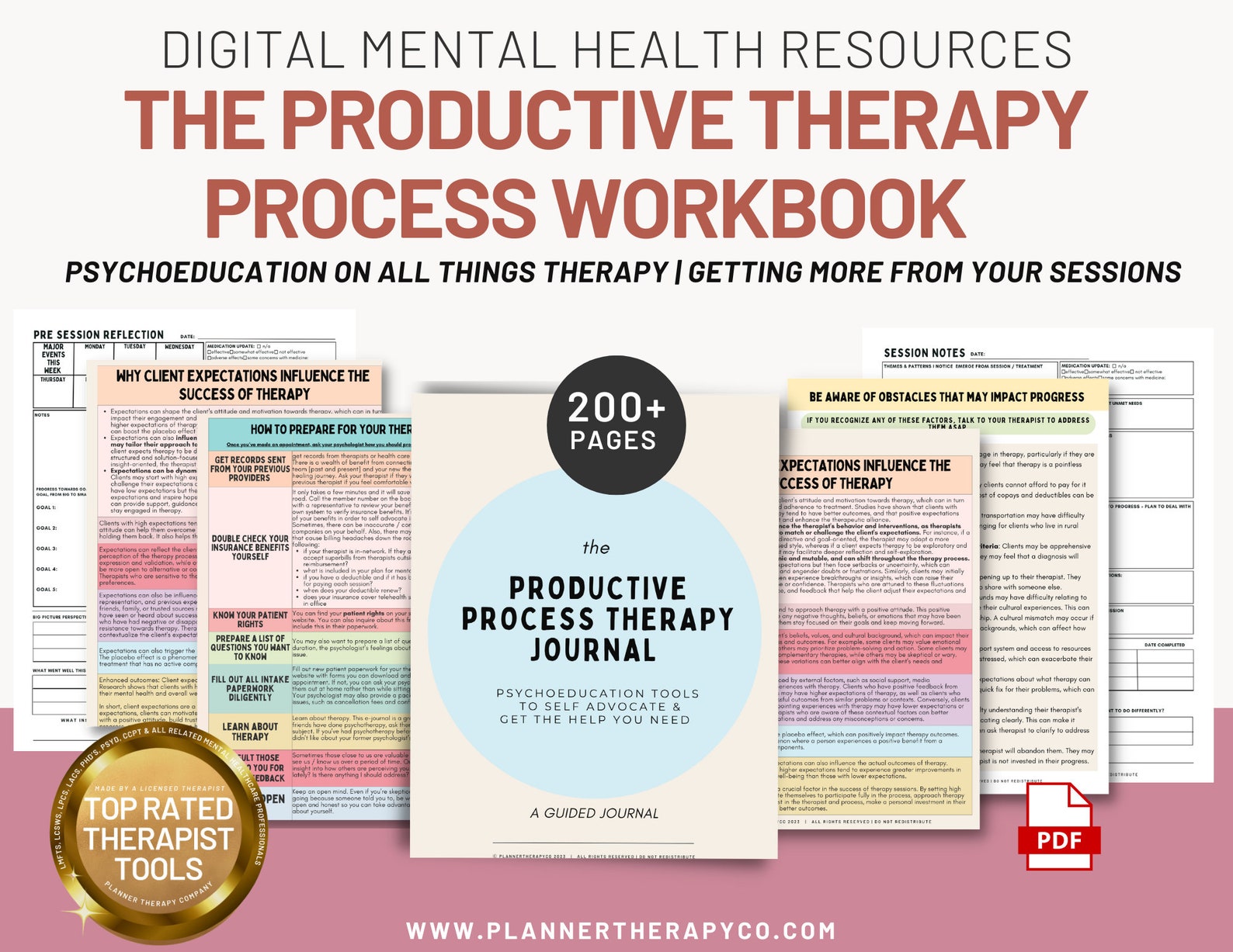 Therapy Process Handouts: Psychoeducation, Goal Setting, Assessment ...
