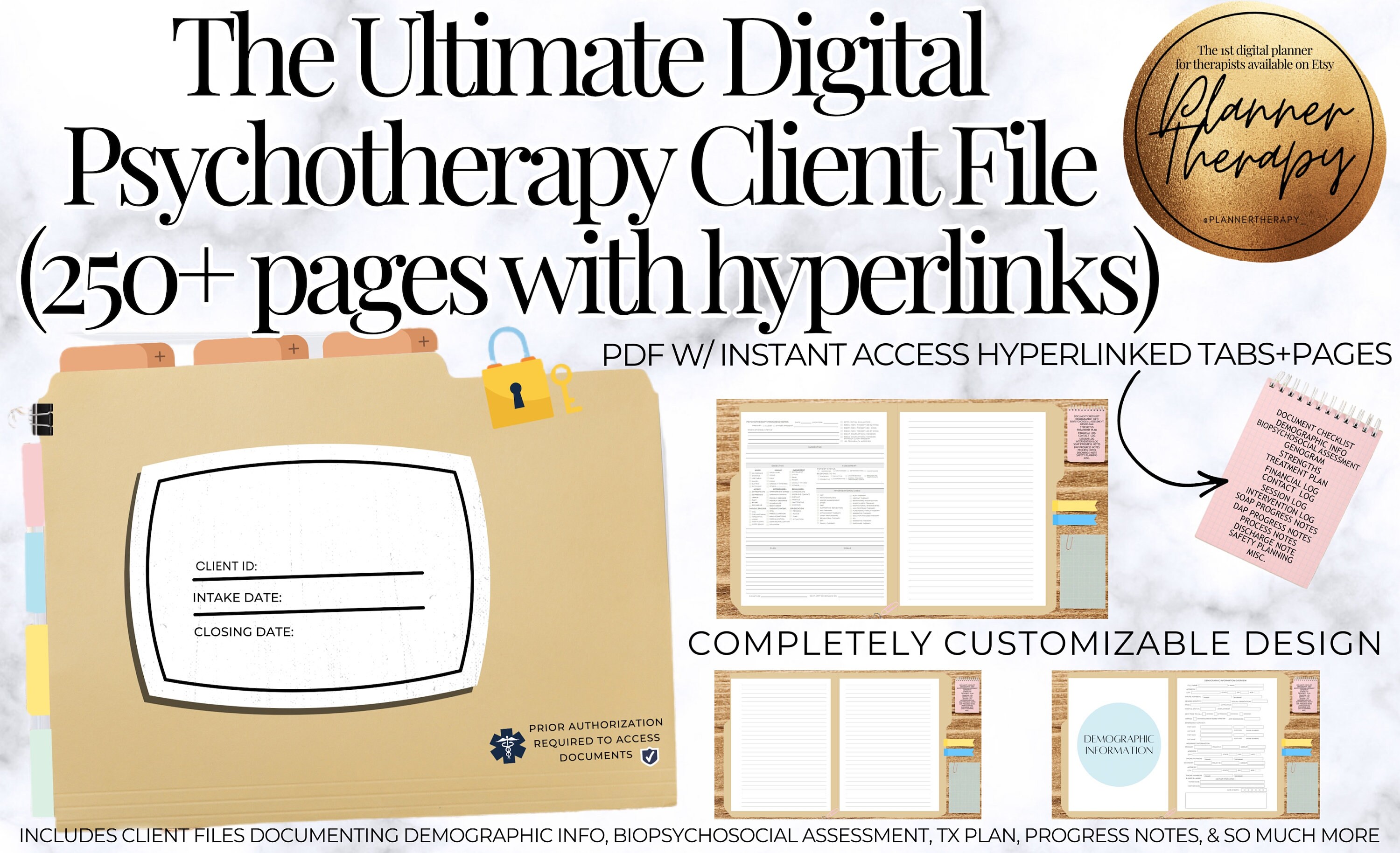 Therapy Digital Chart File for Psychotherapy Therapists and - Etsy