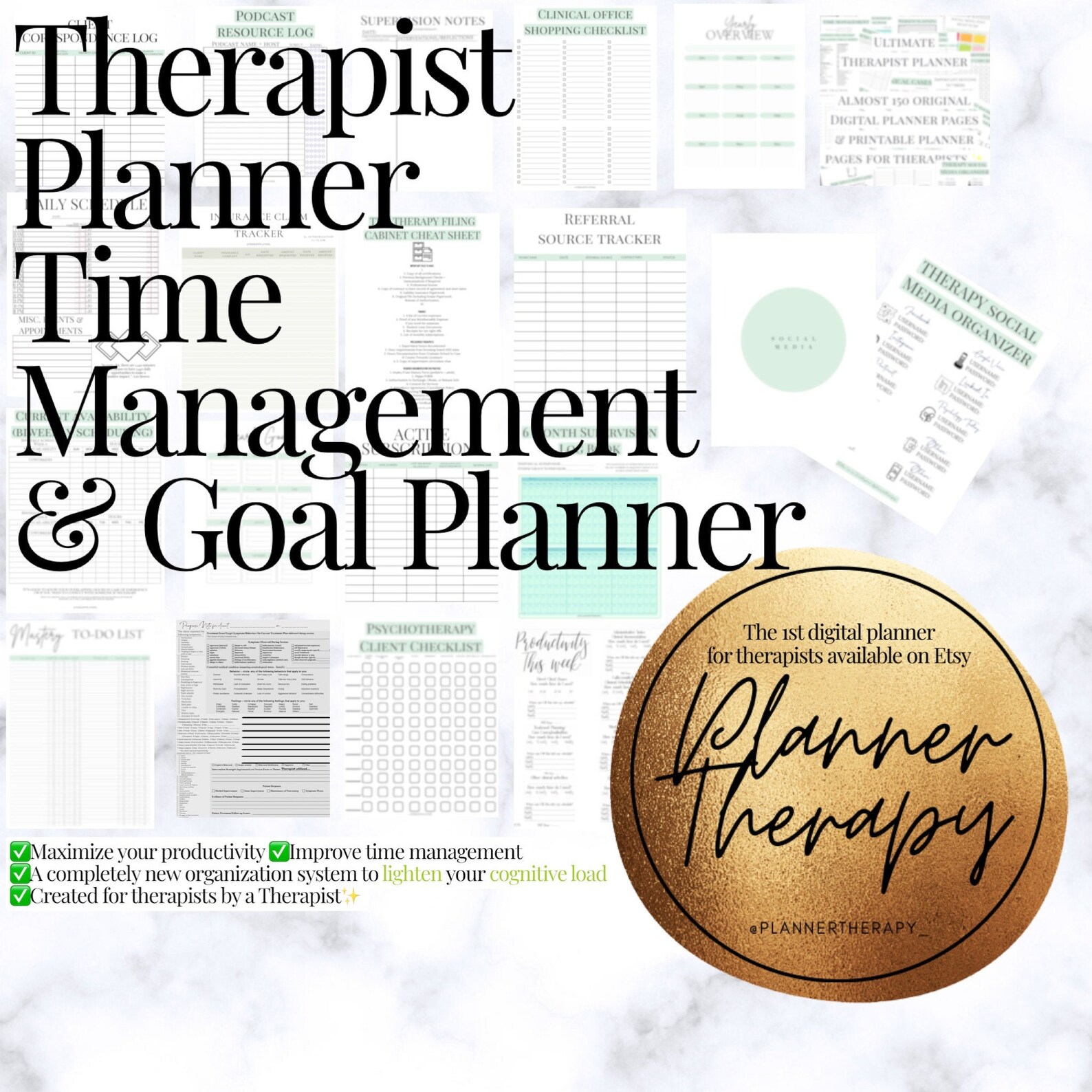 THERAPIST Time Management PRINTABLES Deluxe Set - Etsy