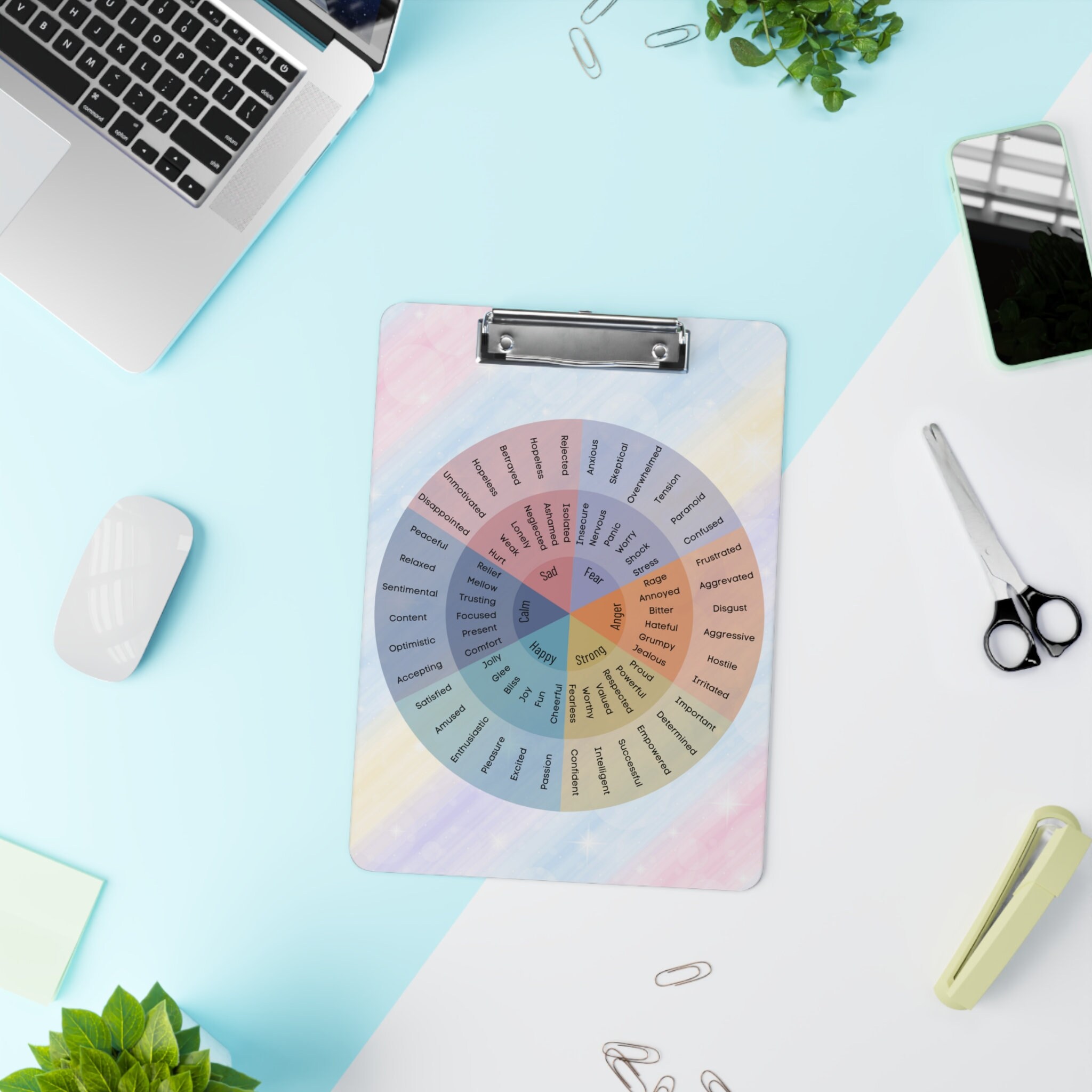 Therapist Clipboard Feelings Wheel Emotion Labeling Identify - Etsy