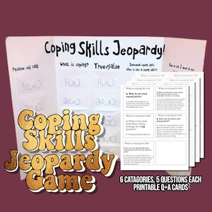 Coping Skills Jeopardy Game: Mental Health Therapy (printable Download ...