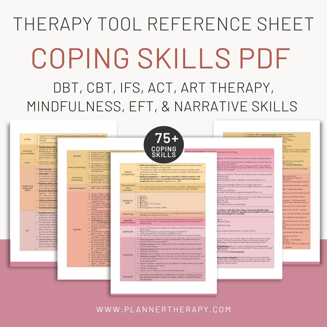 Coping Skills Self Regulation CBT DBT Mindfulness Pdf - Etsy
