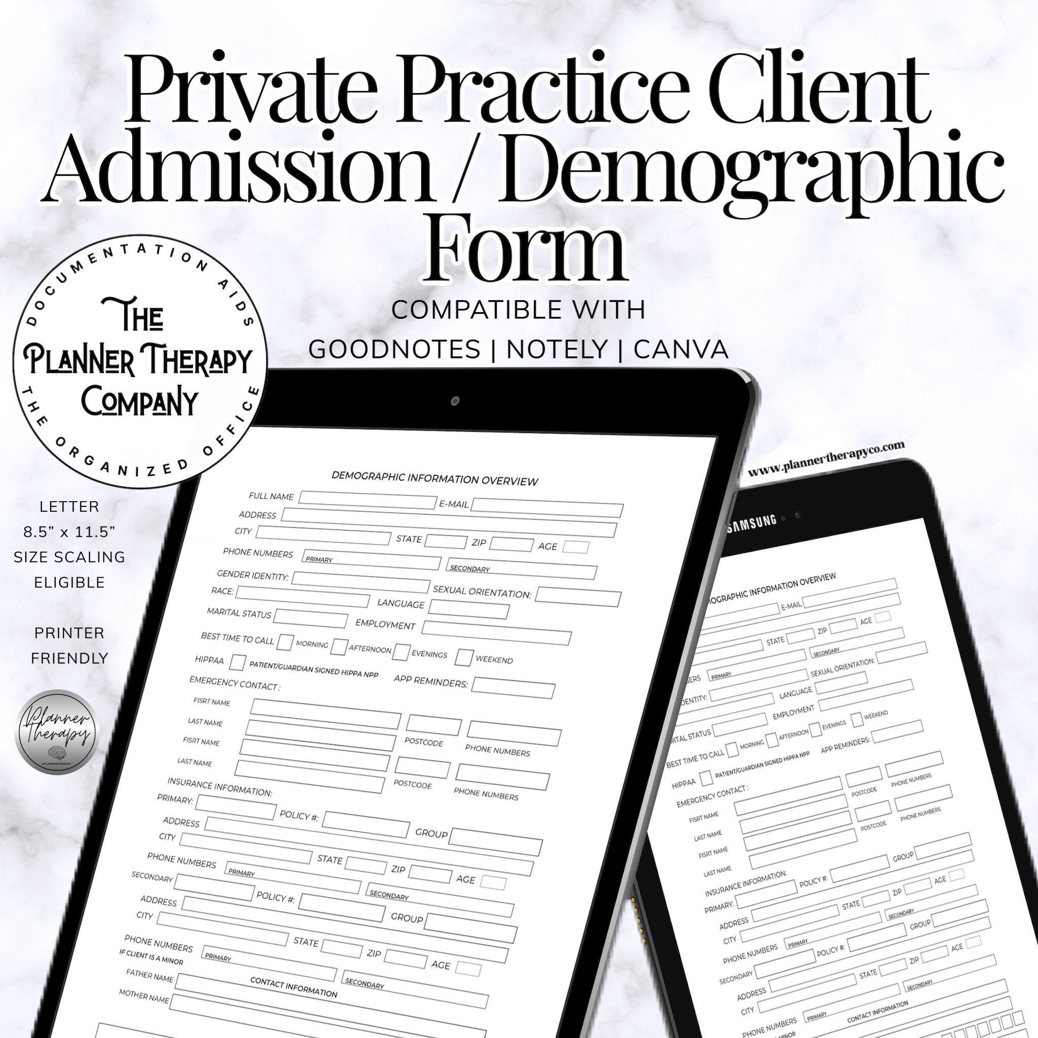 New Client Intake Form, Demographic Information, Psychotherapy Practice ...