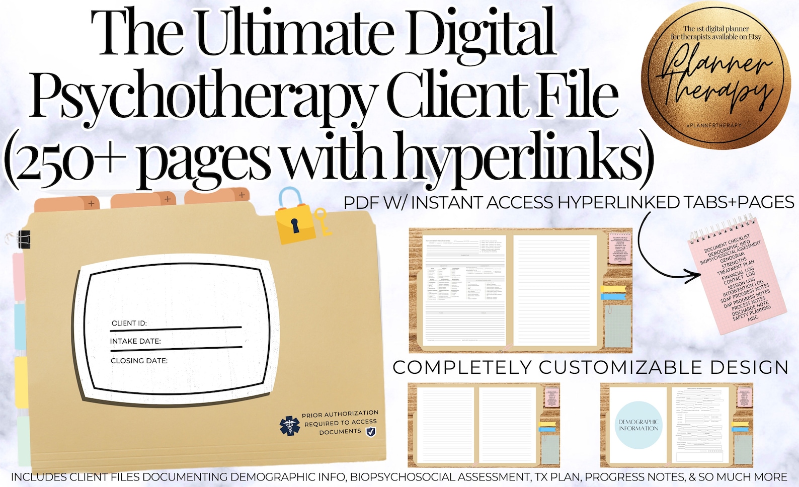Therapy Digital Chart File for Psychotherapy Therapists and - Etsy