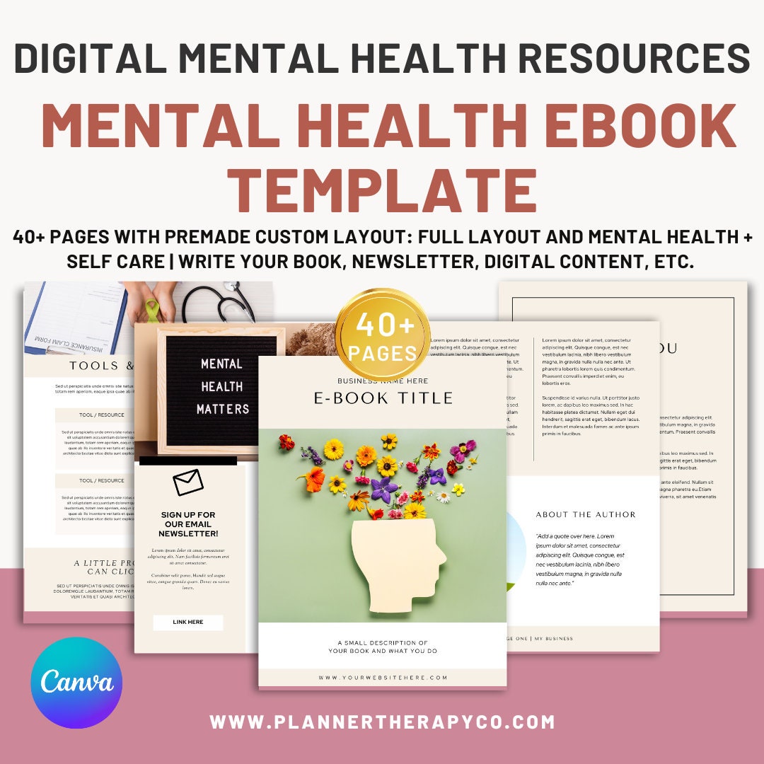 Mental Health Ebook Template: Canva Counseling Welcome Packet (50 Pages ...