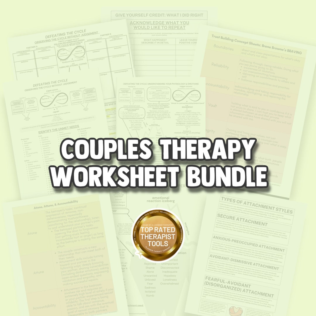Psychotherapy PDF Worksheets, Couples Therapy, Eclectic Practice ...