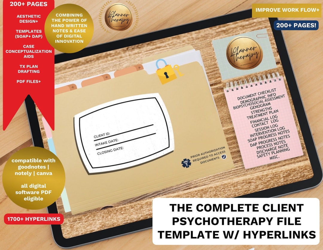 Therapy, Digital Chart, File for Psychotherapy Therapists and Clients ...